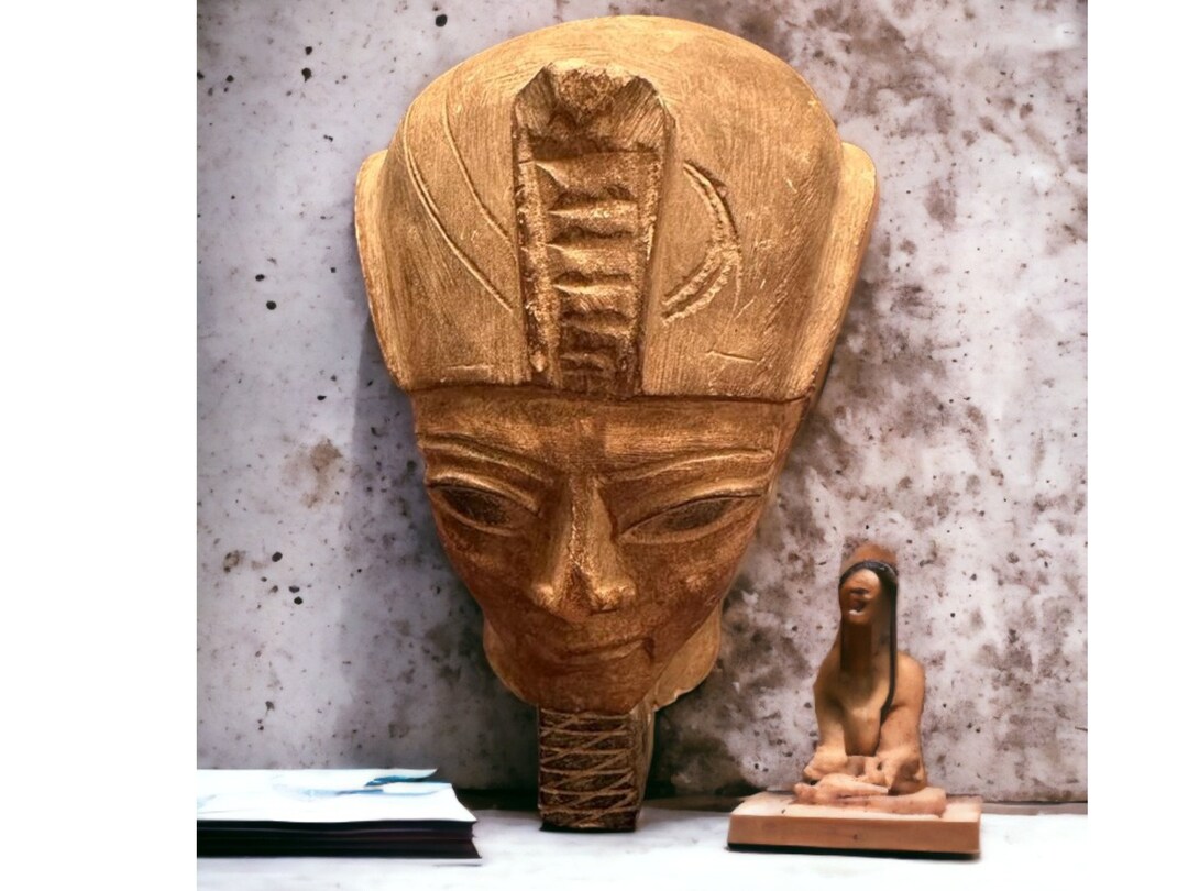 Hand Carved Stone Egyptian Pharaoh King Tut Tutankahmun Bust 6 Head ...