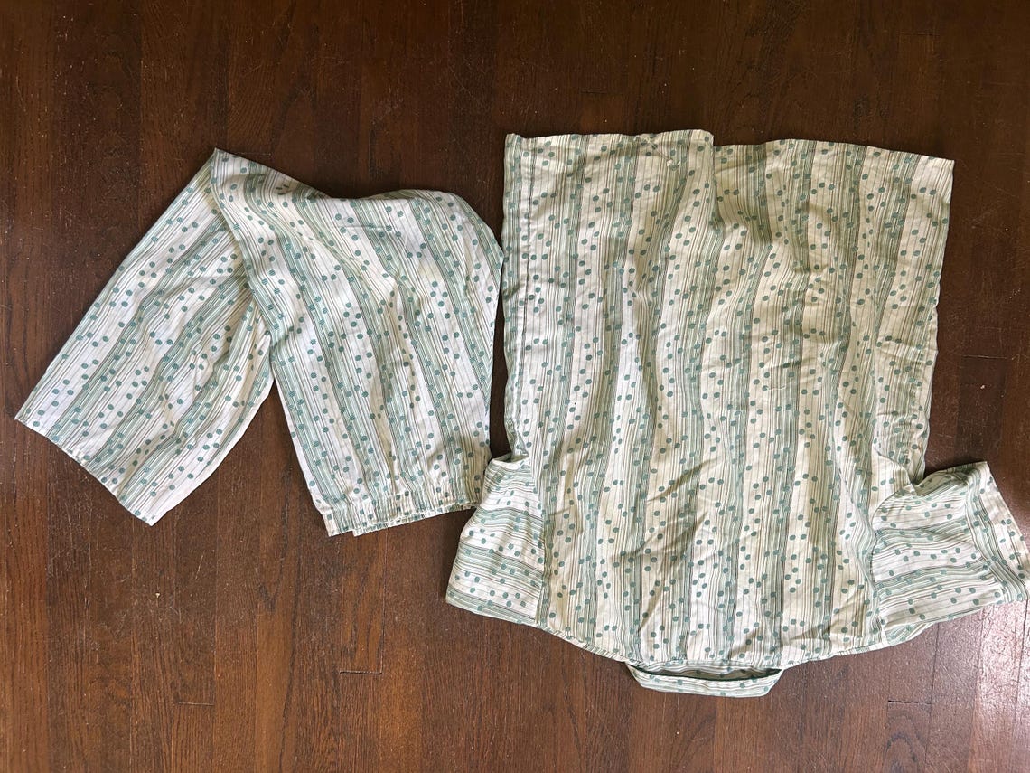 Vintage 1960’s MCM Women’s Pajama Set Shirt and Pants Striped Atomic ...