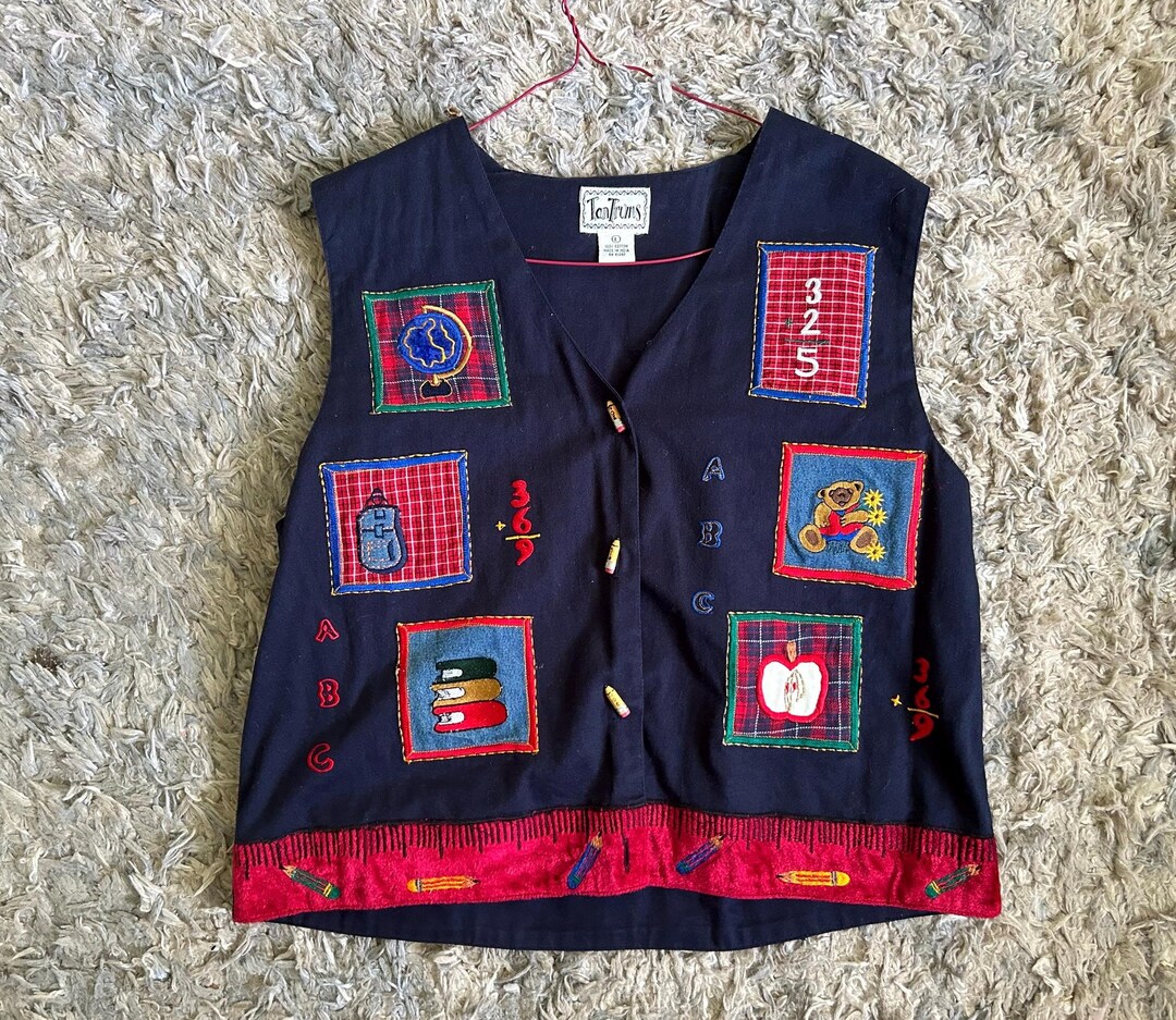 Vintage 80s Tantrums Teacher Themed Vest Patches Backpack Apple Books ...