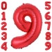 1st Birthday, ONE Number, Red Number Balloon, Red Balloon Birthday ...