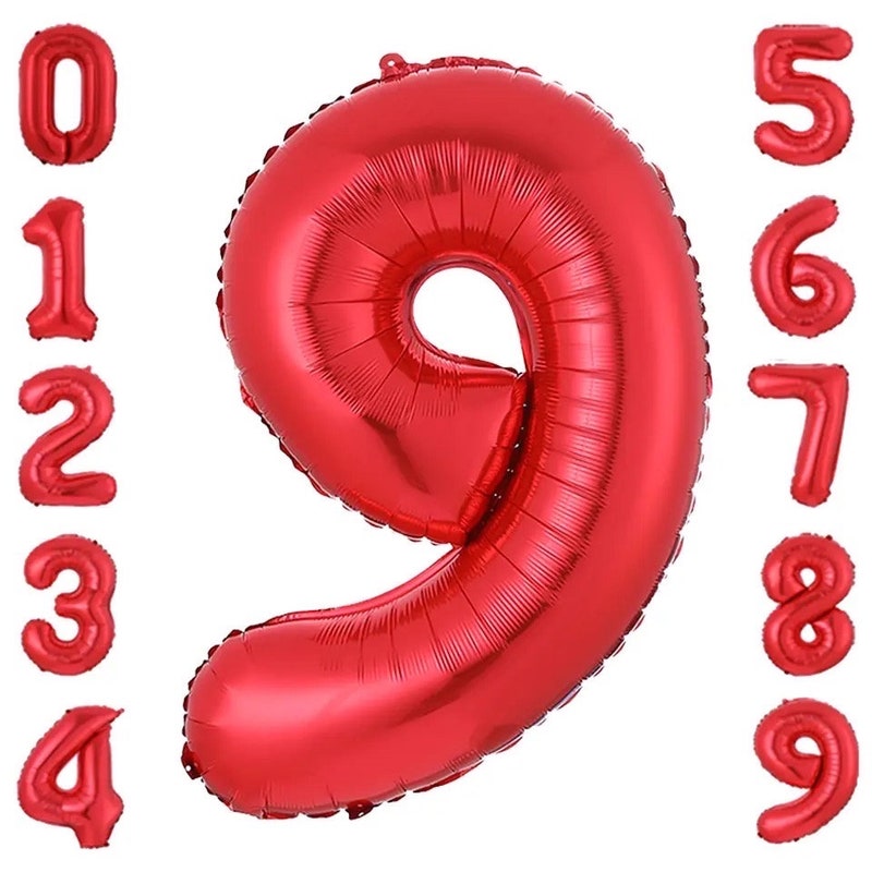 Number 5 Red Balloon - Etsy