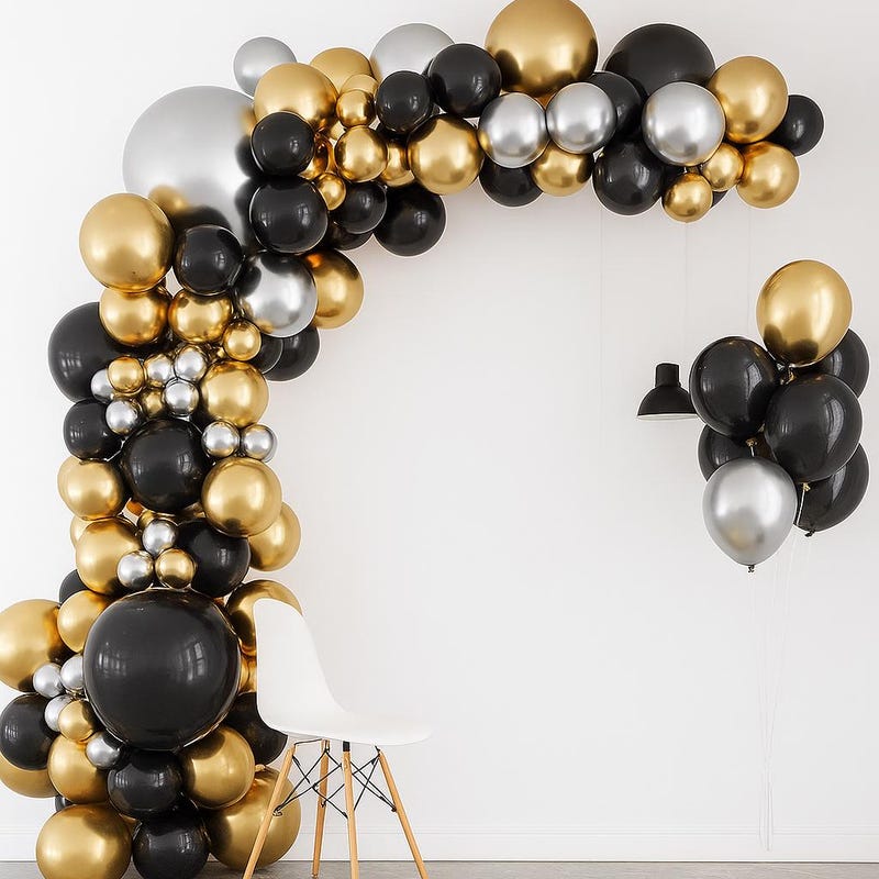 Balloon Menu Black Gold - Etsy