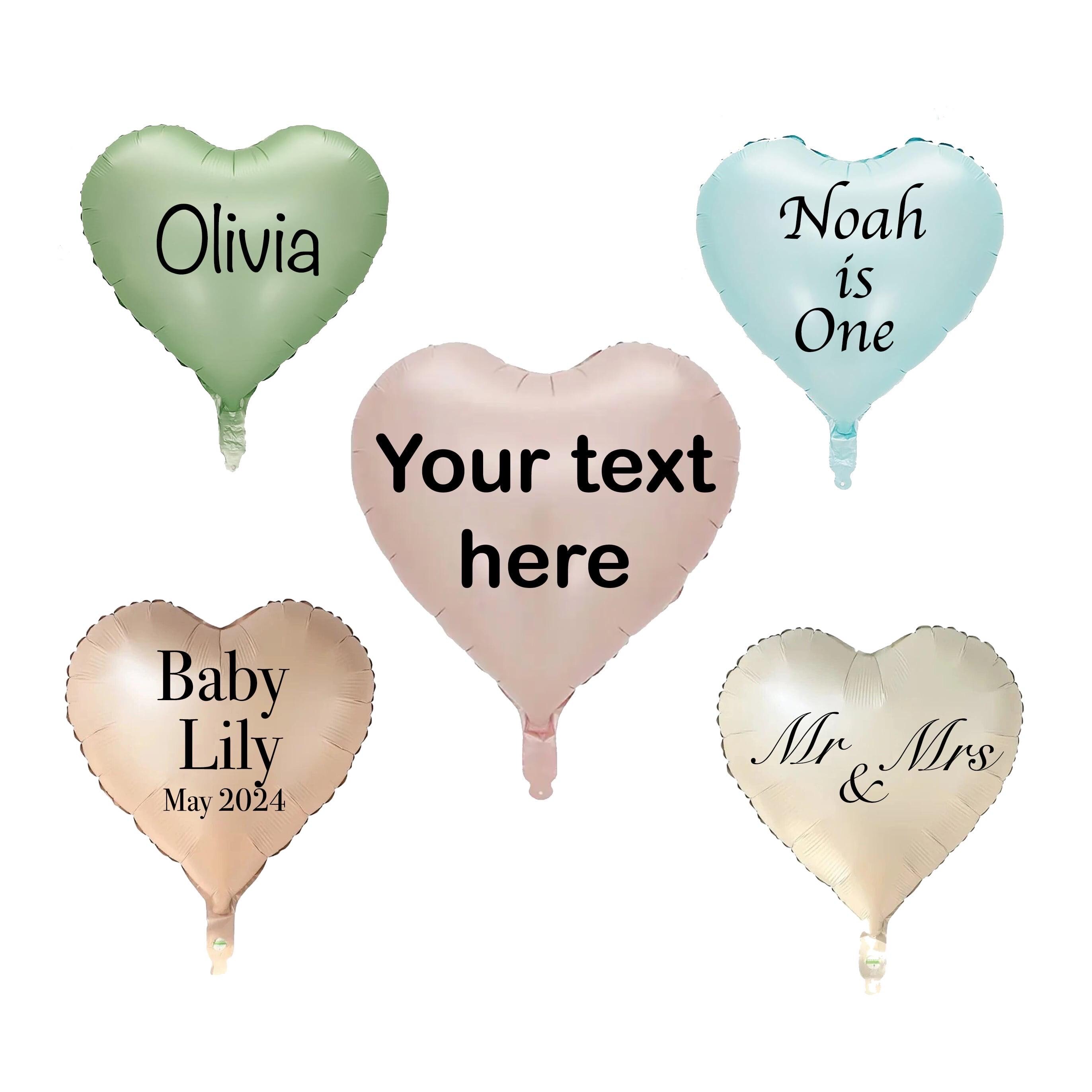 Personalised Heart Balloon, Custom Balloon, Print Name in Balloon ...