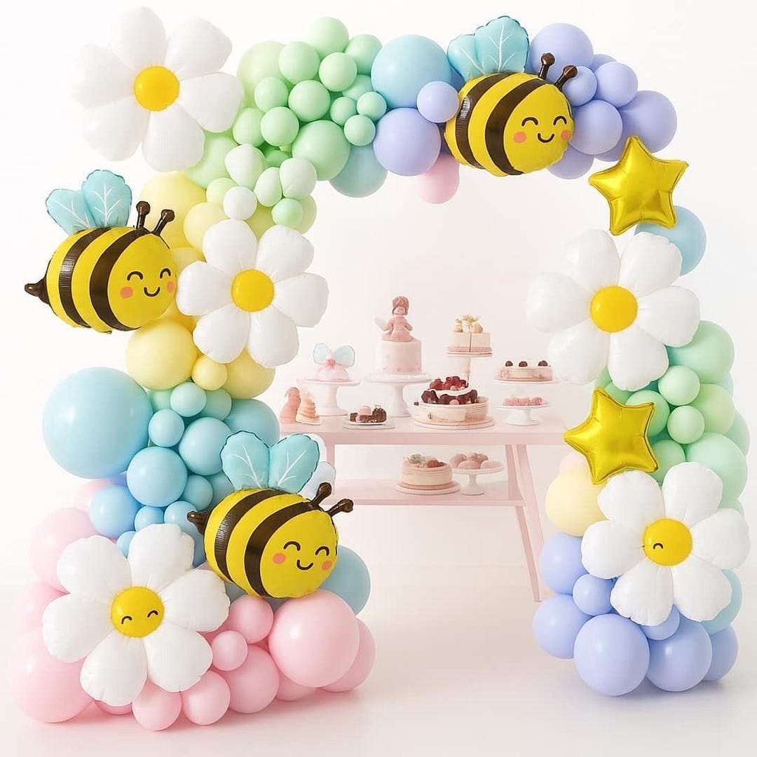 1st Birthday Bee Day, Happy Bee Day Balloon, Bee Baby Shower Balloon ...