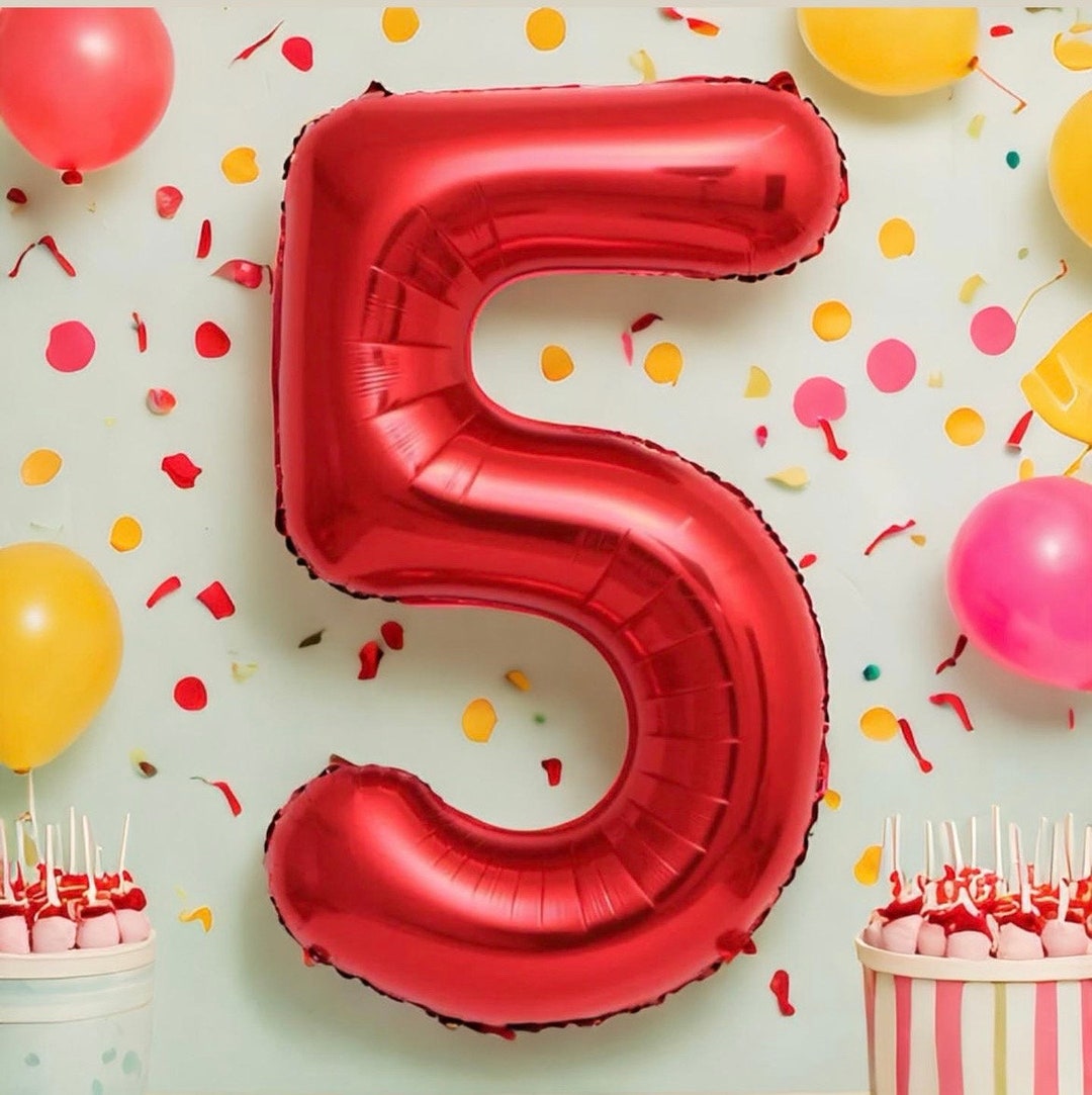 5th 1st 2nd 3rd Birthday Party Red Number Balloon Red Balloon Birthday ...