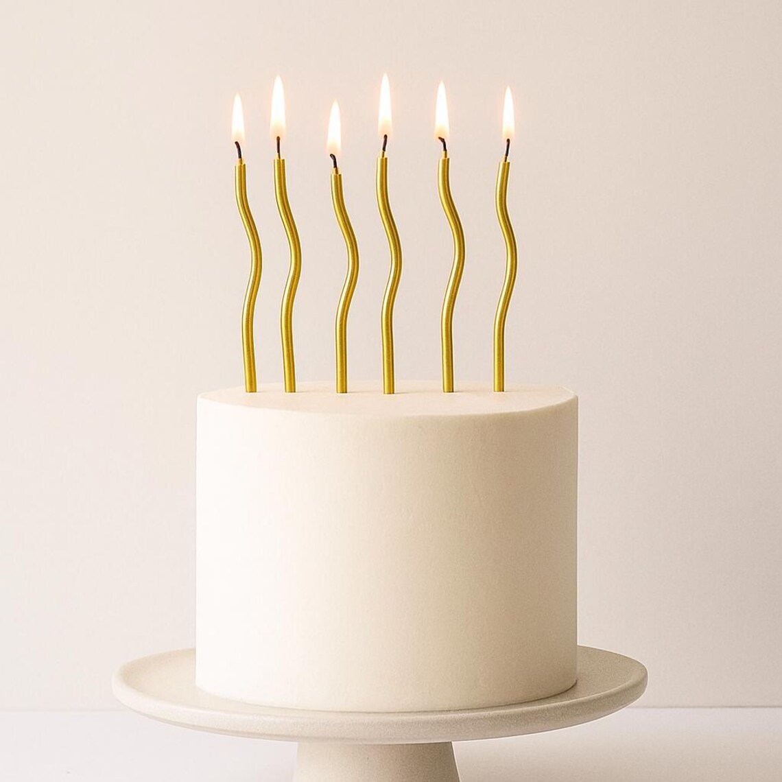 Wavy Cake Candles, Gold Extra Long Cake Candles, Tall Gold Silver Rose ...
