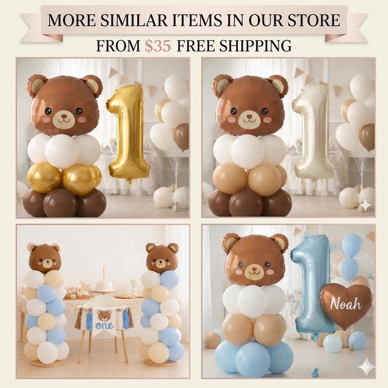 Bear High Chair Banner, Bear First Birthday, Bear Birthday Banner, Bear ...