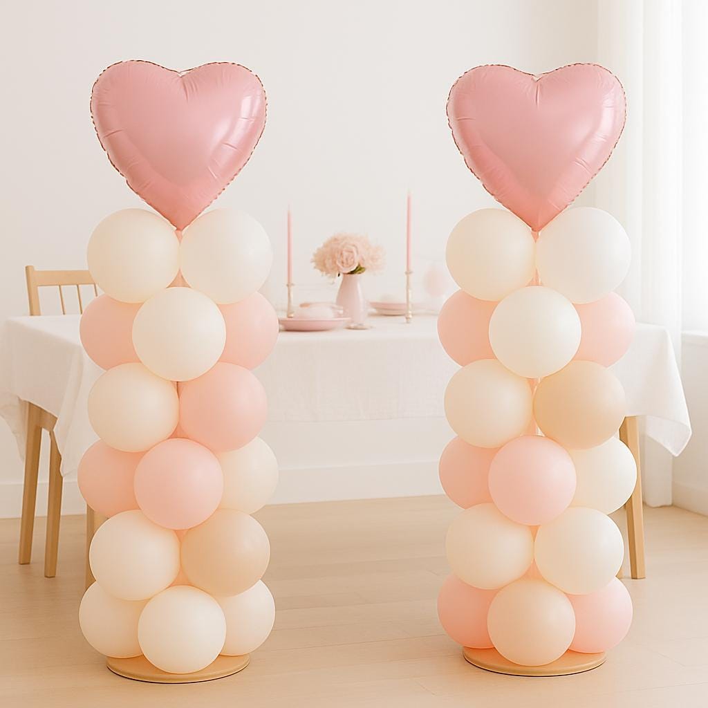 Pink Baby Shower, Pink Balloon Column, Baby Girl Baby Shower Balloon ...