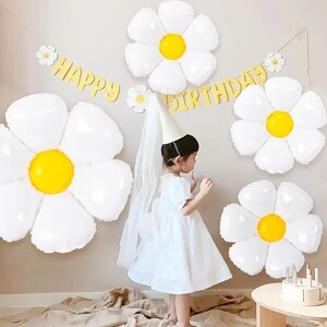 Daisy Balloon 28inch, First Baby Birthday Decor, Daisy Decoration ...