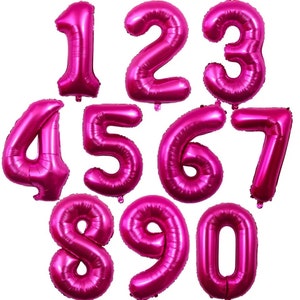 Pink Number Balloon, Hot Pink Balloon, Pink 32 Inch Number Balloon ...