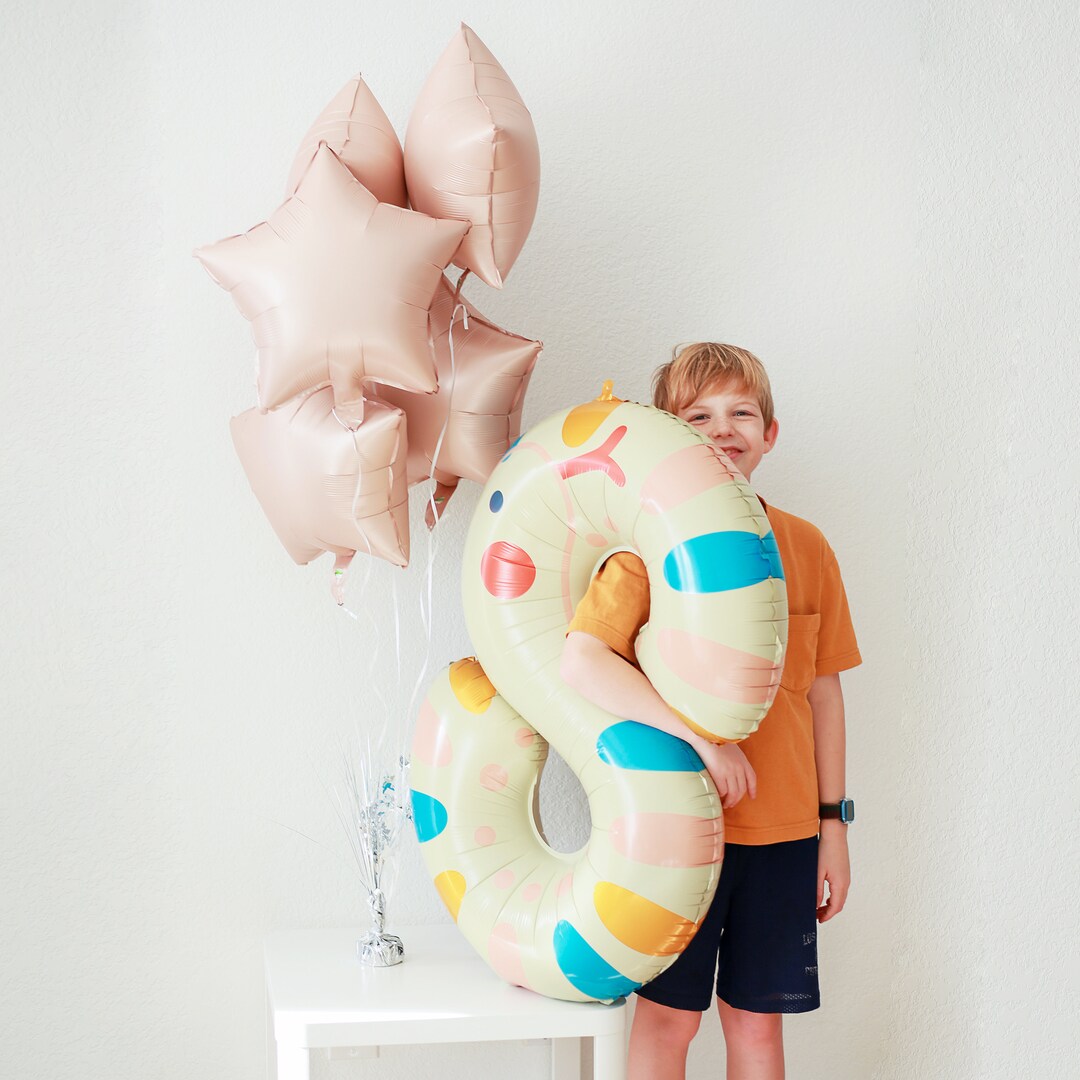8th Number Balloon, 8th Birthday Girl, Birthday Boy Balloon Decor ...
