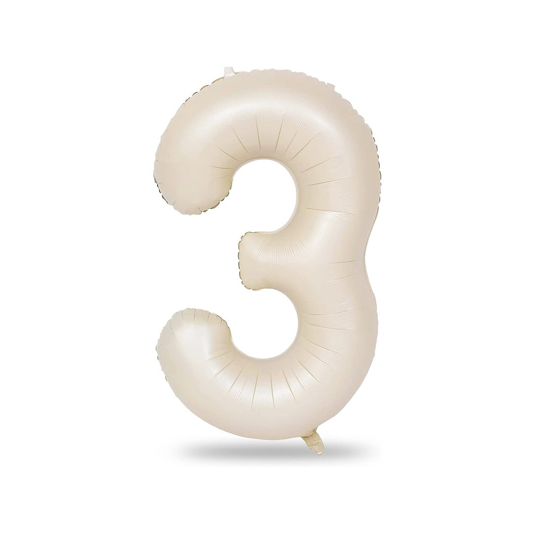 1st 2nd 3rd Birthday Party Sand Beige Cream Bone Neutral Number Matte ...