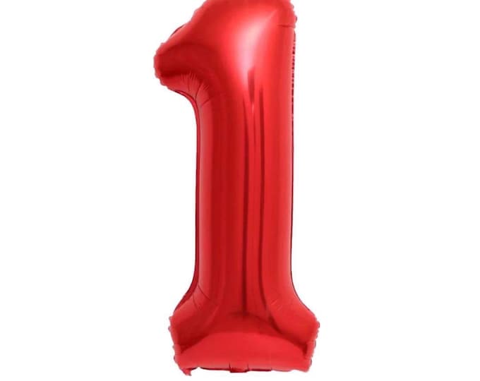 1st Birthday, ONE Number, Red Number Balloon, Red Balloon Birthday ...