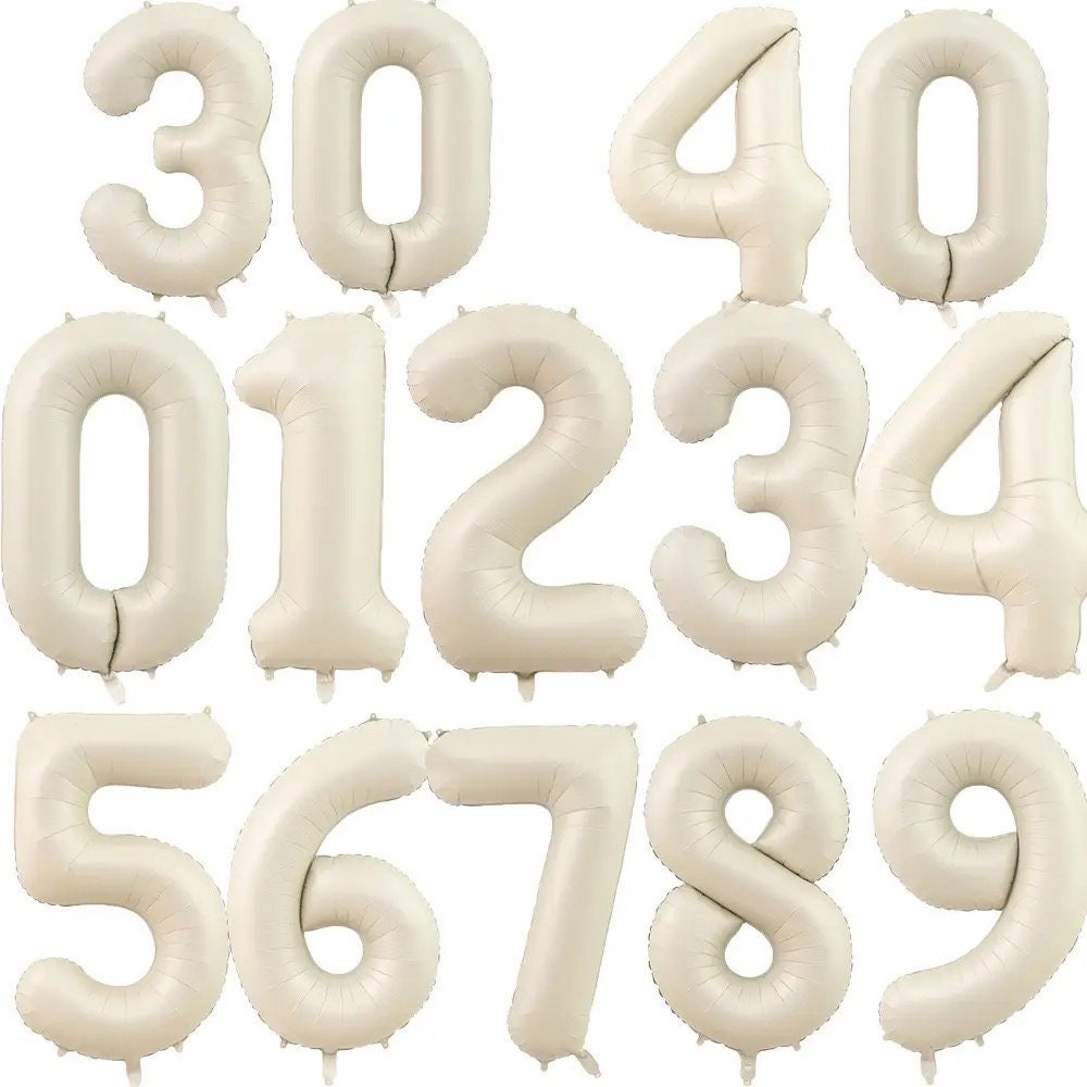 Sweet 16th Birthday Balloons Number Sand Beige Cream Bone - Etsy