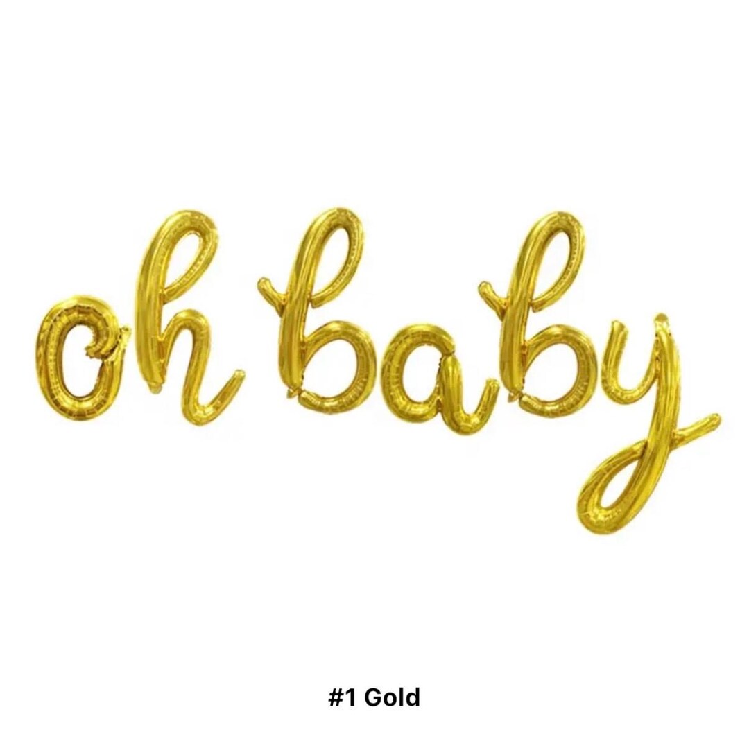 Oh Baby Script Balloons, Baby Shower Decor, Oh Baby Sign Baby Shower ...