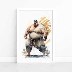 Sumo Wrestler Poster | Authentic Japanese Decor | Wall Art Decor ...