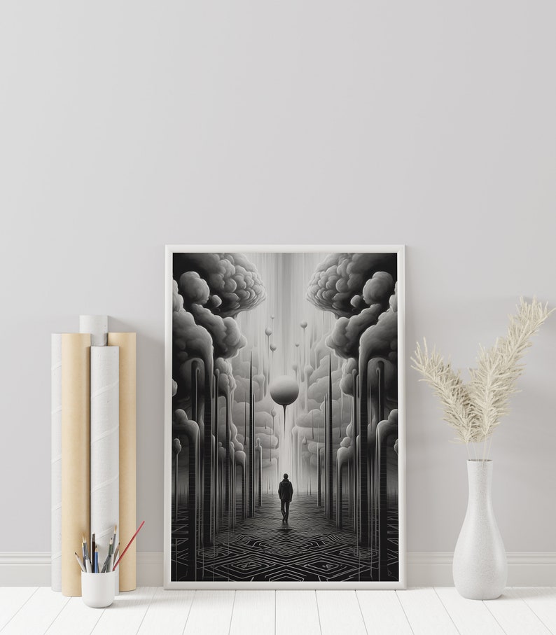 Surreal Art Poster Surrealism Print Artwork Wall Decor - Etsy Polska
