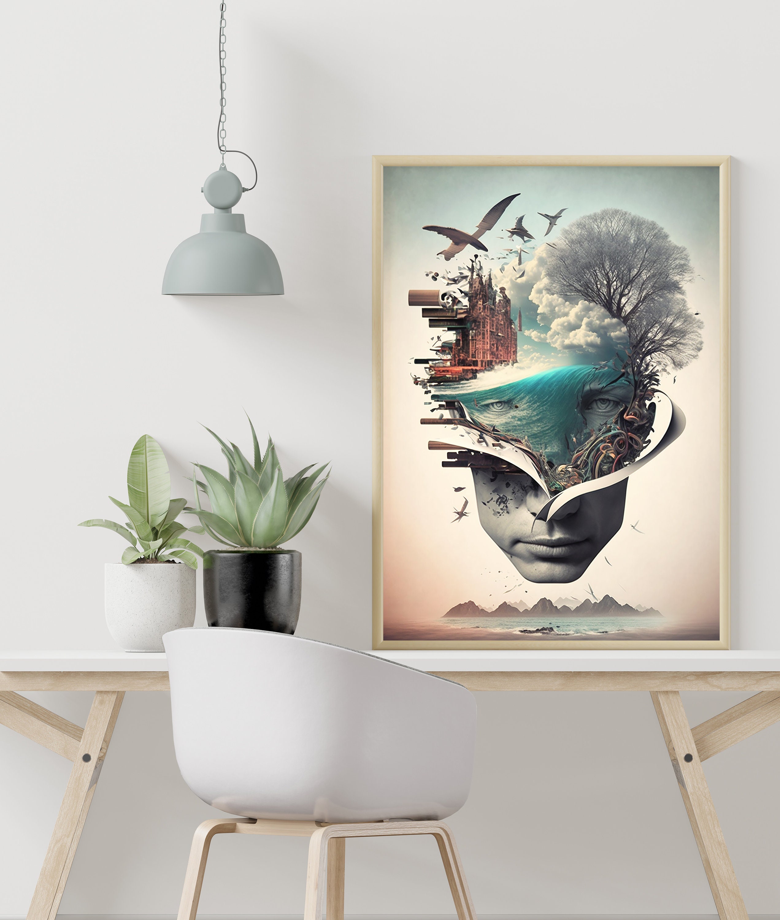 Surreal Poster Surrealism Print Art Surreal Art Wall Decor Illustration ...