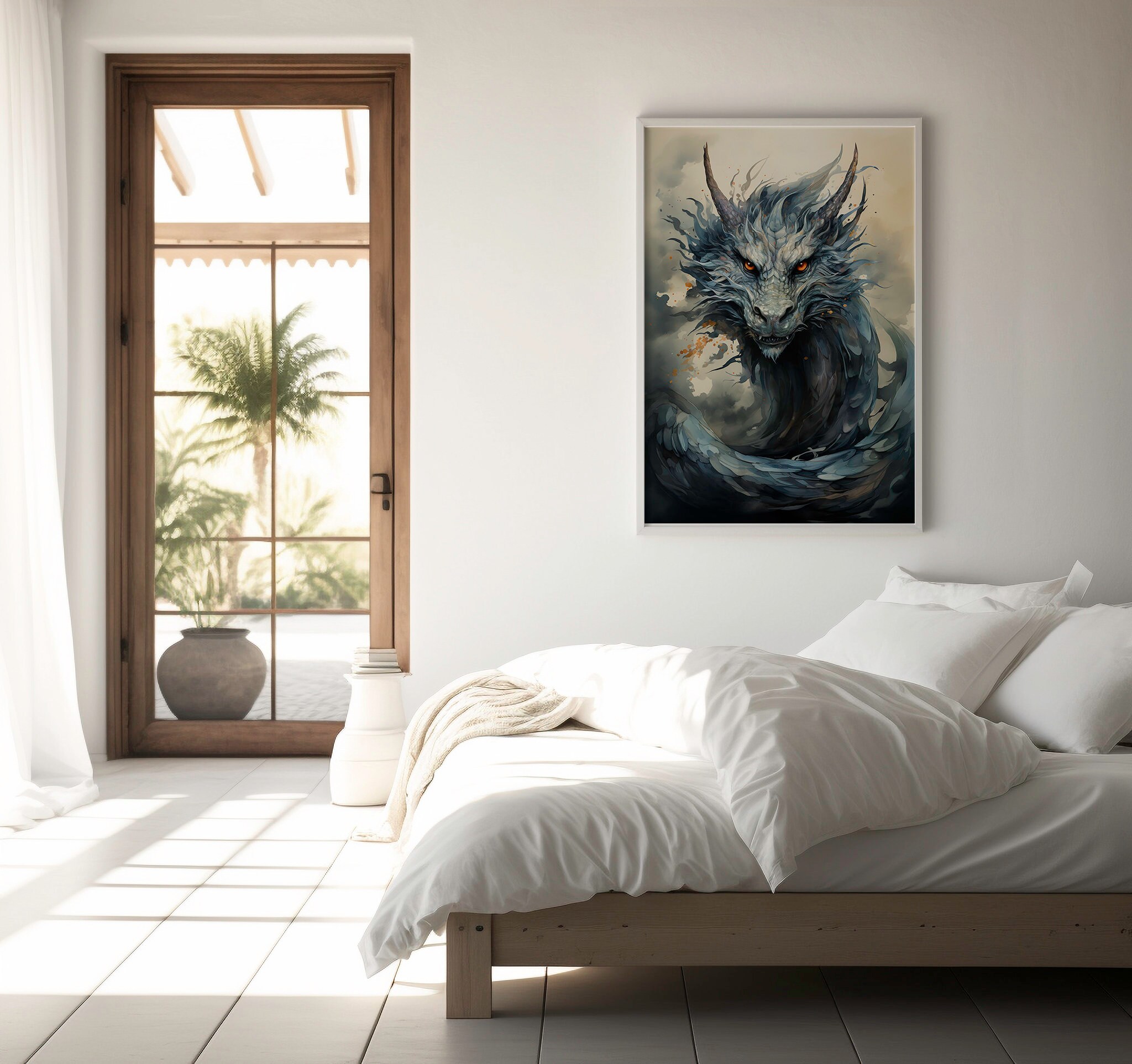 Mystical Japan: Japanese Dragon Art Poster | Serene Japanese Landscape ...