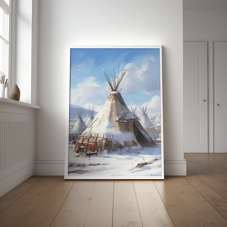 Native American Tipi Artistic Poster Indigenous Art Prints Southwestern ...