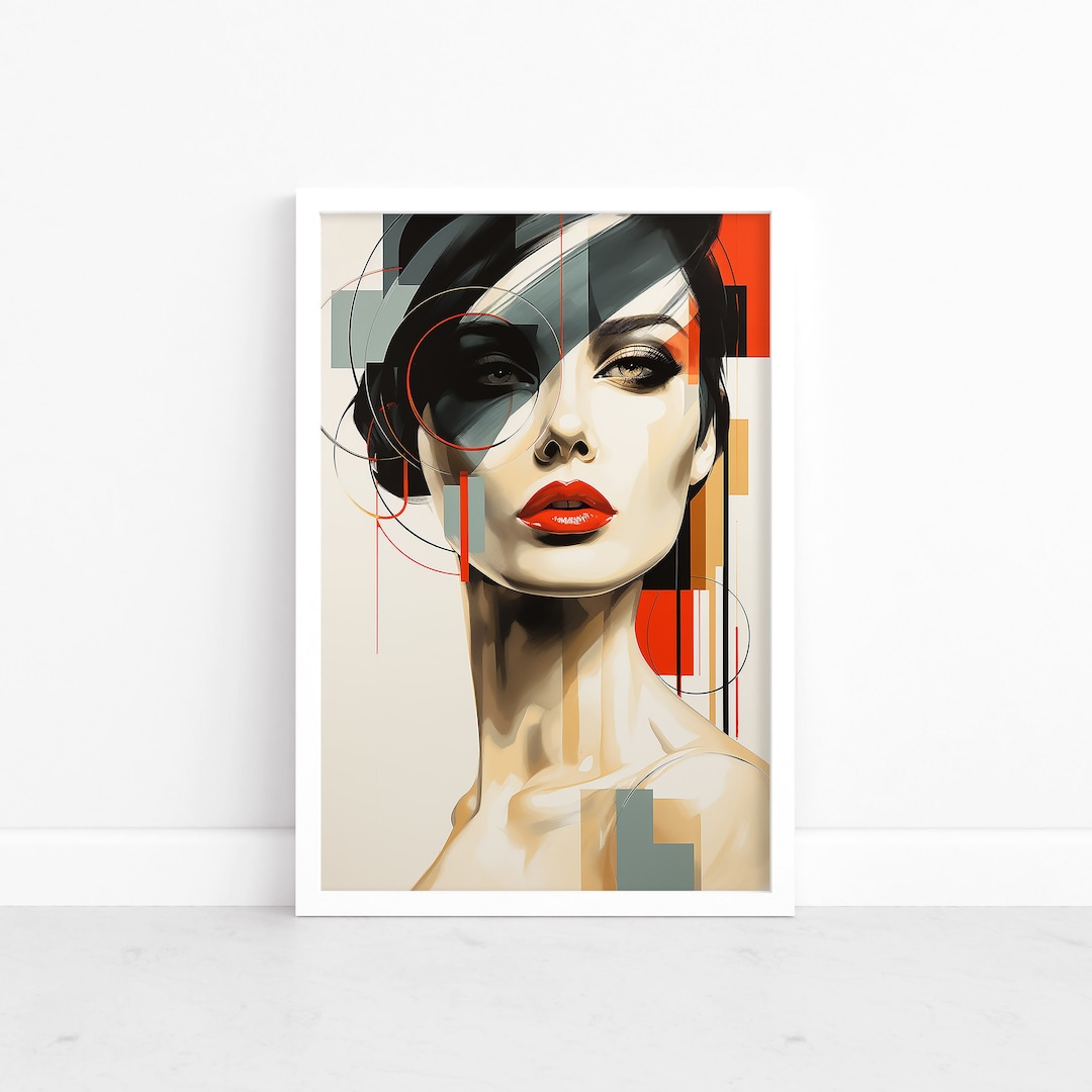 Abstrakte Femme: Poster Frau im Bauhaus Stil | Zeitgenössischen ...