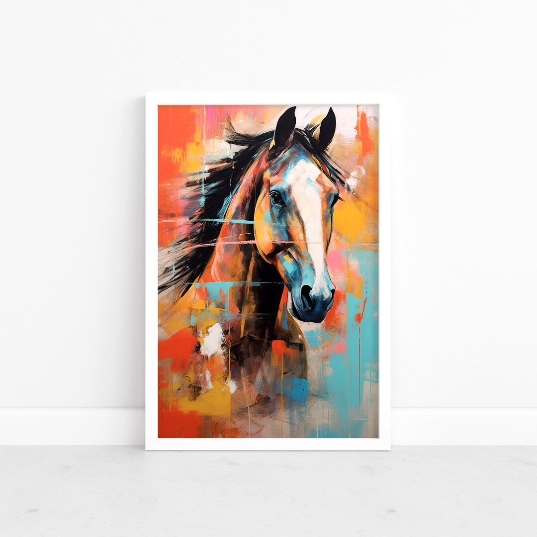Graceful Gallop: Abstract Horse Poster | Contemporary Equine Art ...