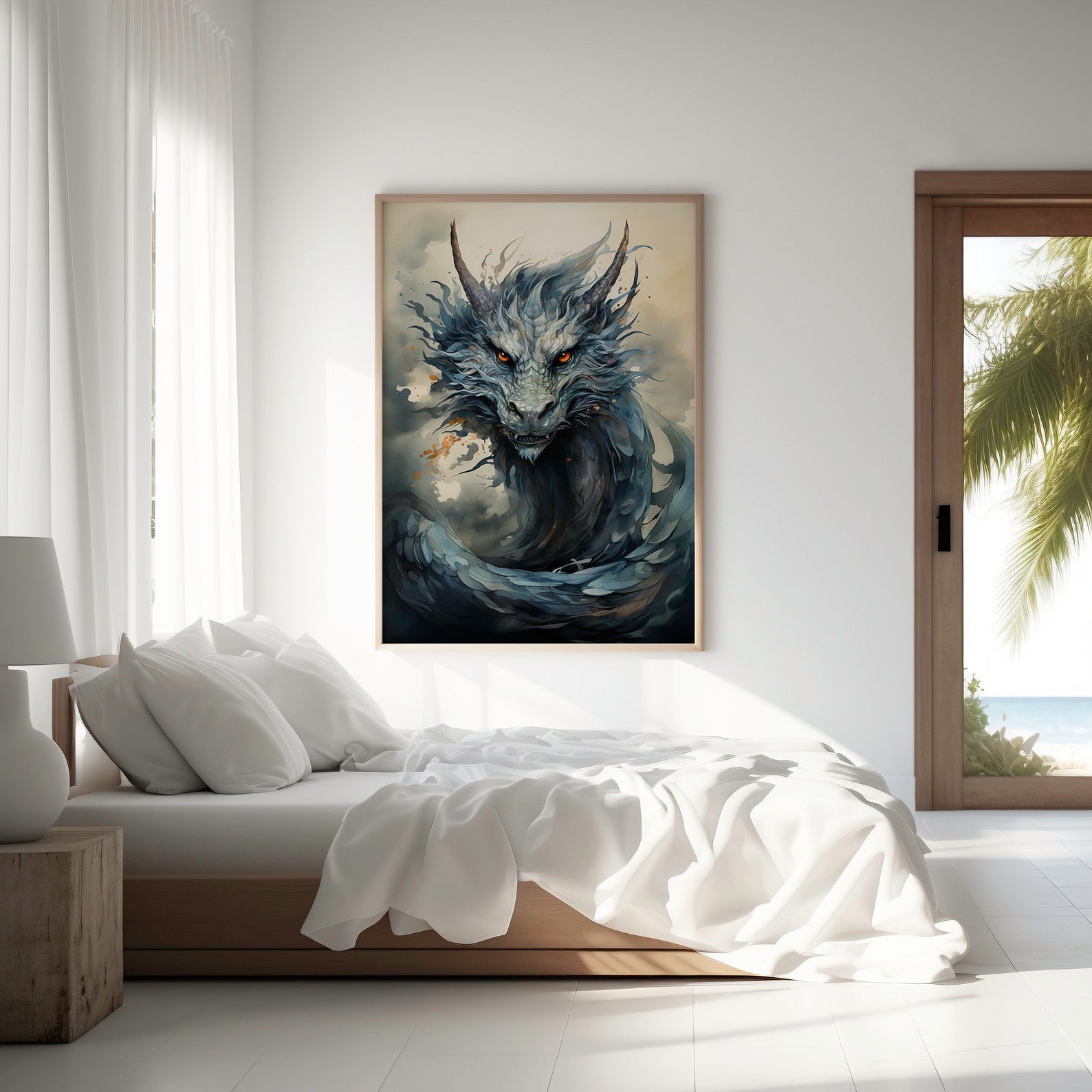 Mystical Japan: Japanese Dragon Art Poster | Serene Japanese Landscape ...