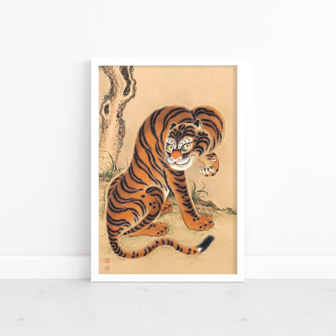 Japanese Vintage Poster by Matsui Keichū - Art Print | Tiger Cleaning ...