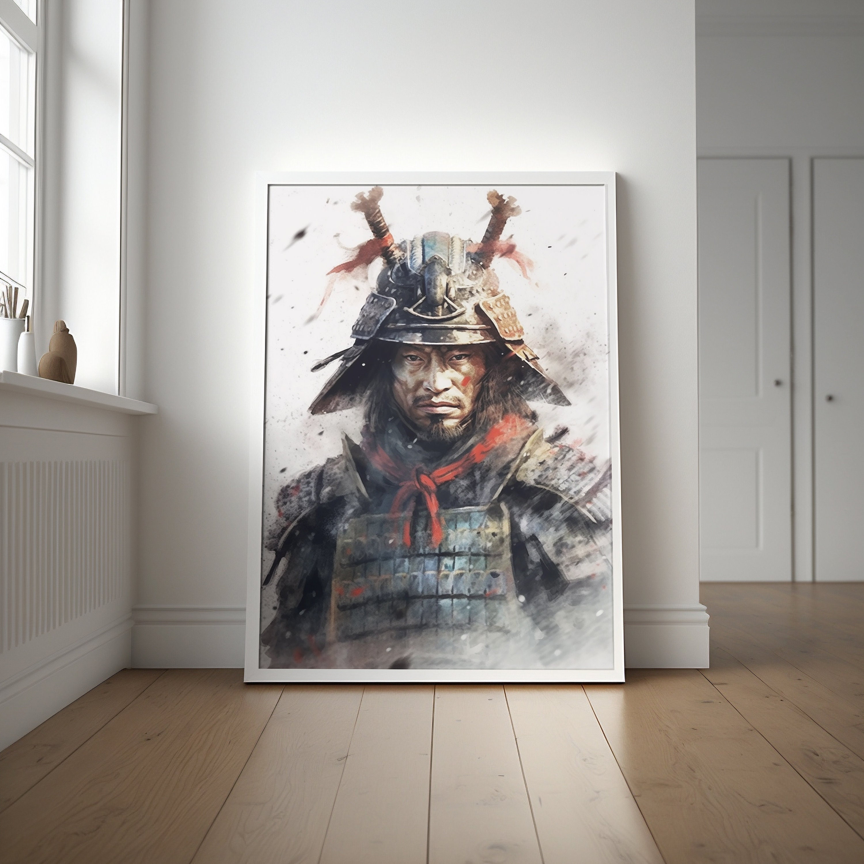 Samurai Poster Majestic Samurai Art Japanese Watercolor - Etsy