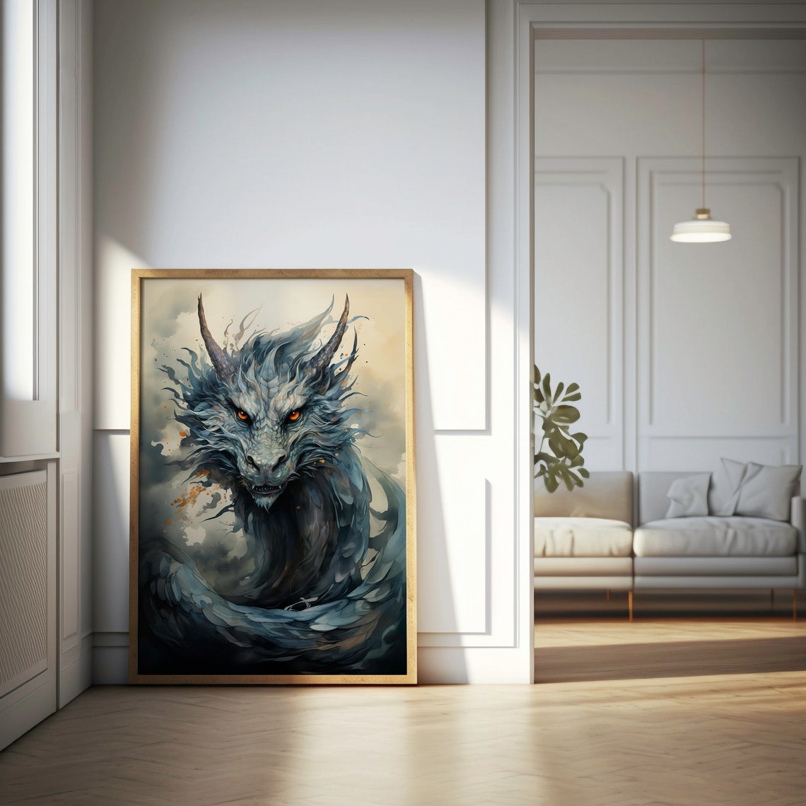 Mystical Japan: Japanese Dragon Art Poster Serene Japanese - Etsy