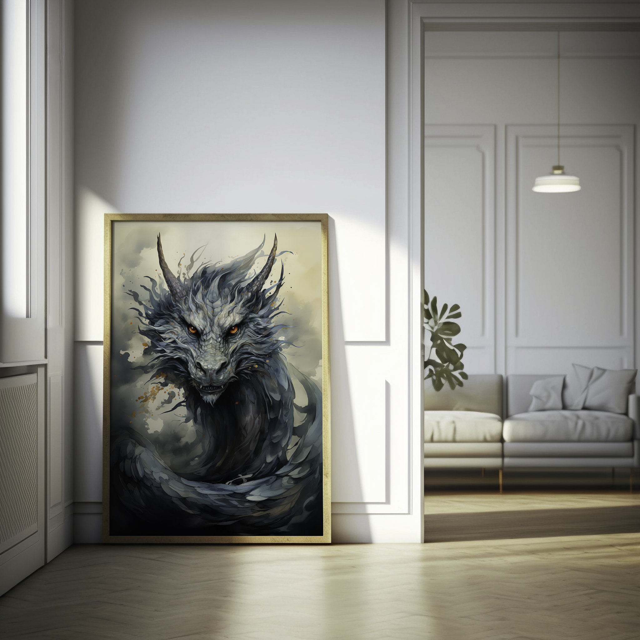 Mystical Japan: Japanese Dragon Art Poster Serene Japanese Landscape ...