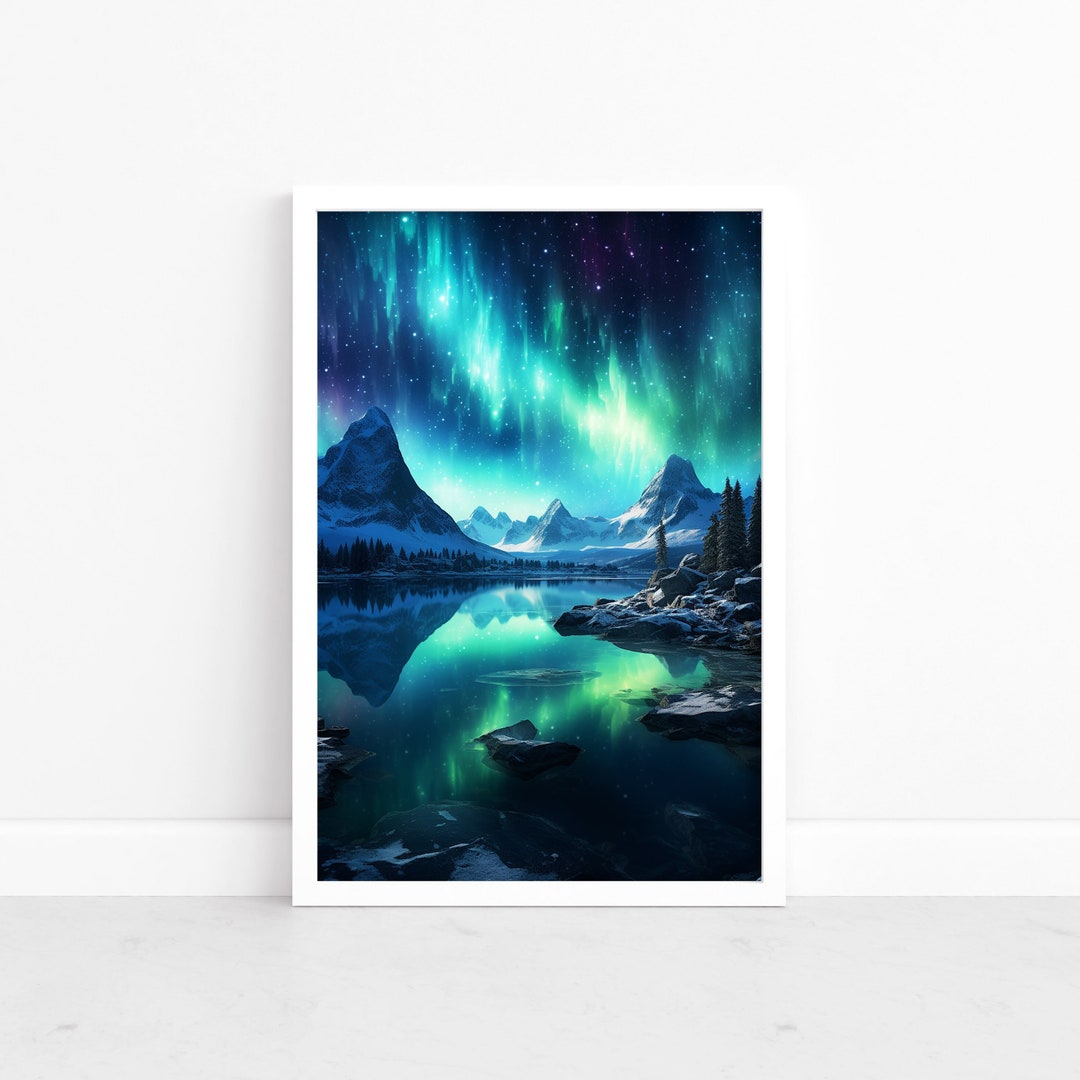 Aurora Radiance: Northern Lights Poster | Landscape Wall Art | Aurora ...