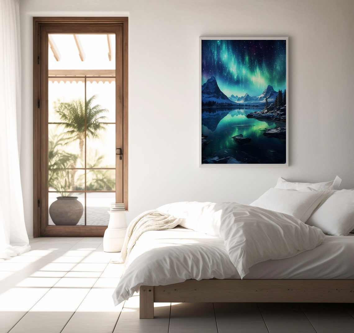 Aurora Radiance: Northern Lights Poster Landscape Wall Art Aurora ...