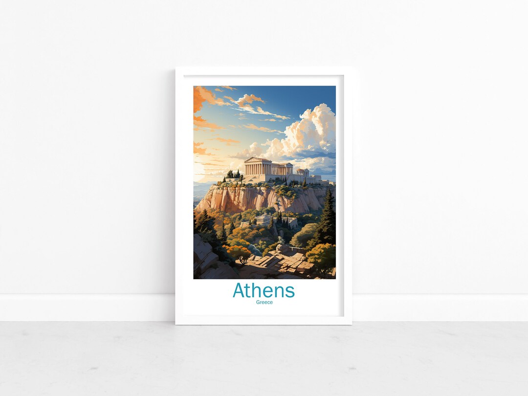 Athens' Historic Beauty: Cityscape Wall Art Poster | Athens Wall Décor ...