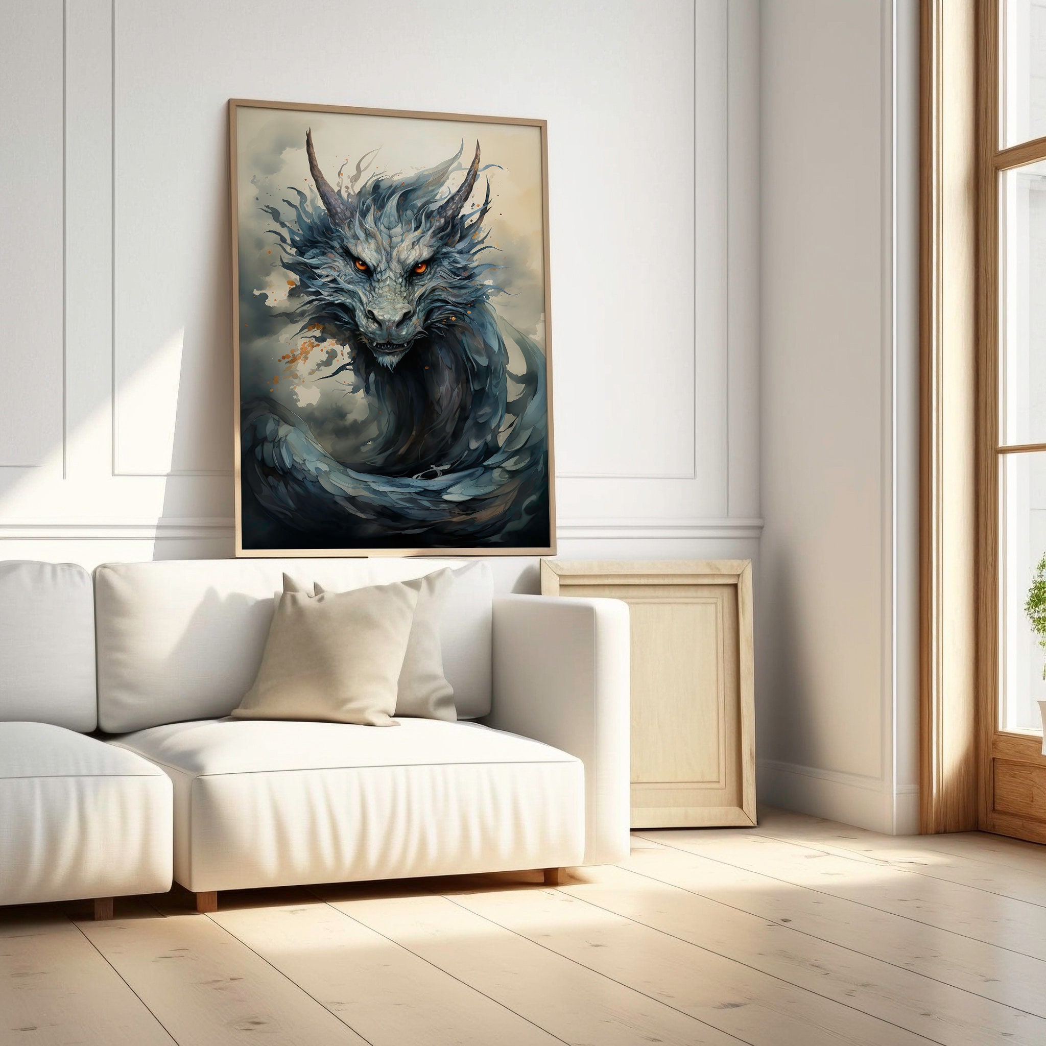 Mystical Japan: Japanese Dragon Art Poster | Serene Japanese Landscape ...