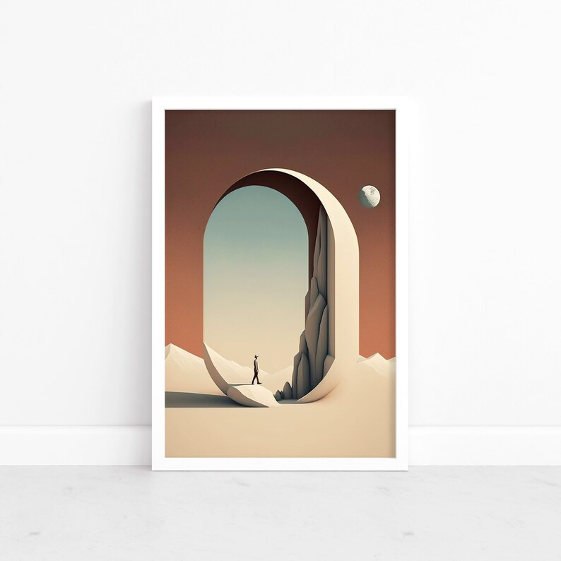 Ethereal Echoes: Surreal Artistic Poster Enigmatic Print Captivating ...