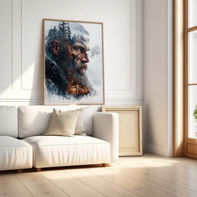 Valiant Viking: Portrait Poster | Norse Warrior Art | Nordic Home Decor ...