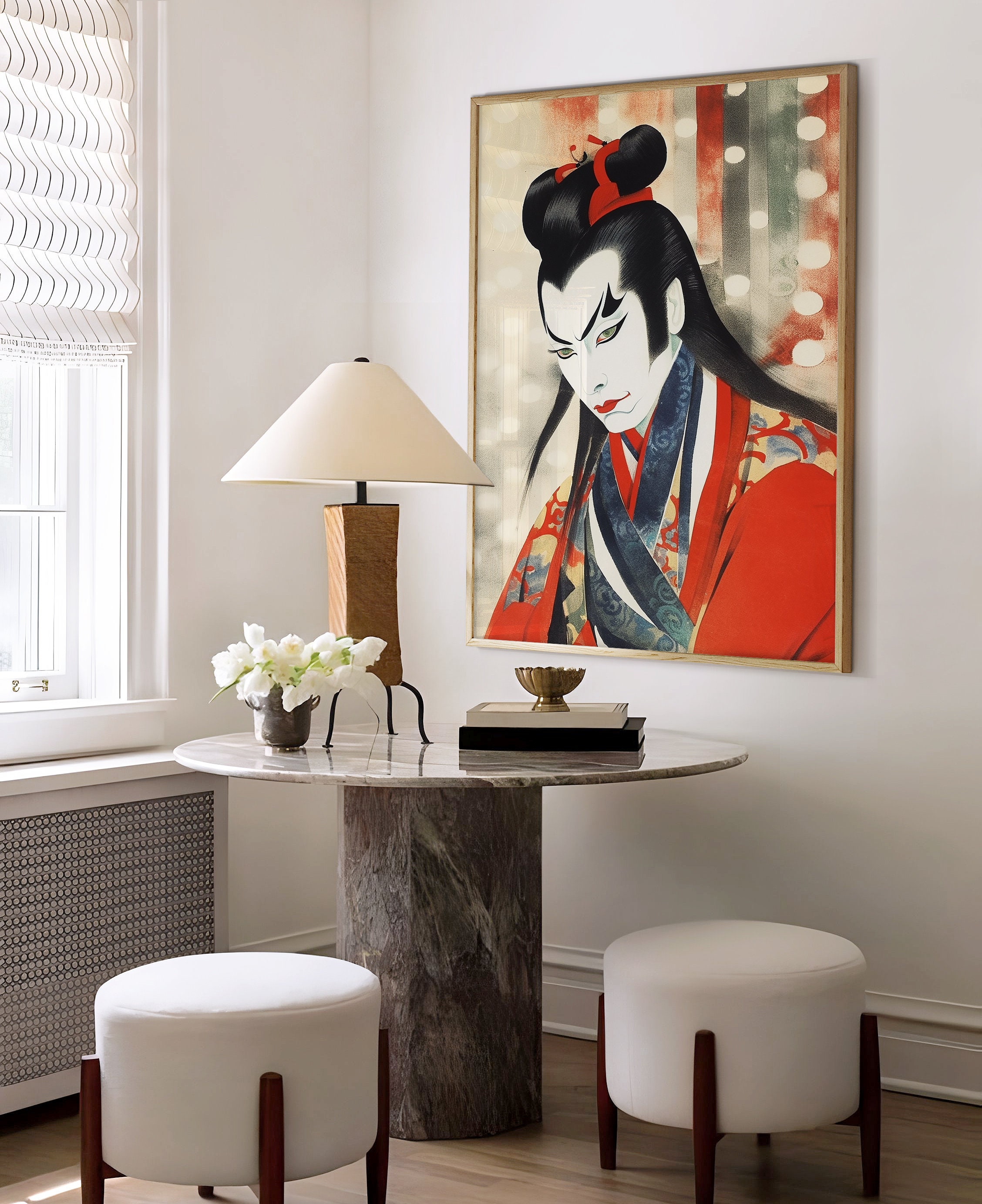 Kabuki Actor Poster | Authentic Japanese Decor | Wall Art Decor ...