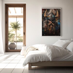 Rustic Viking Portrait Poster | Vintage Viking Art Print | Norse ...