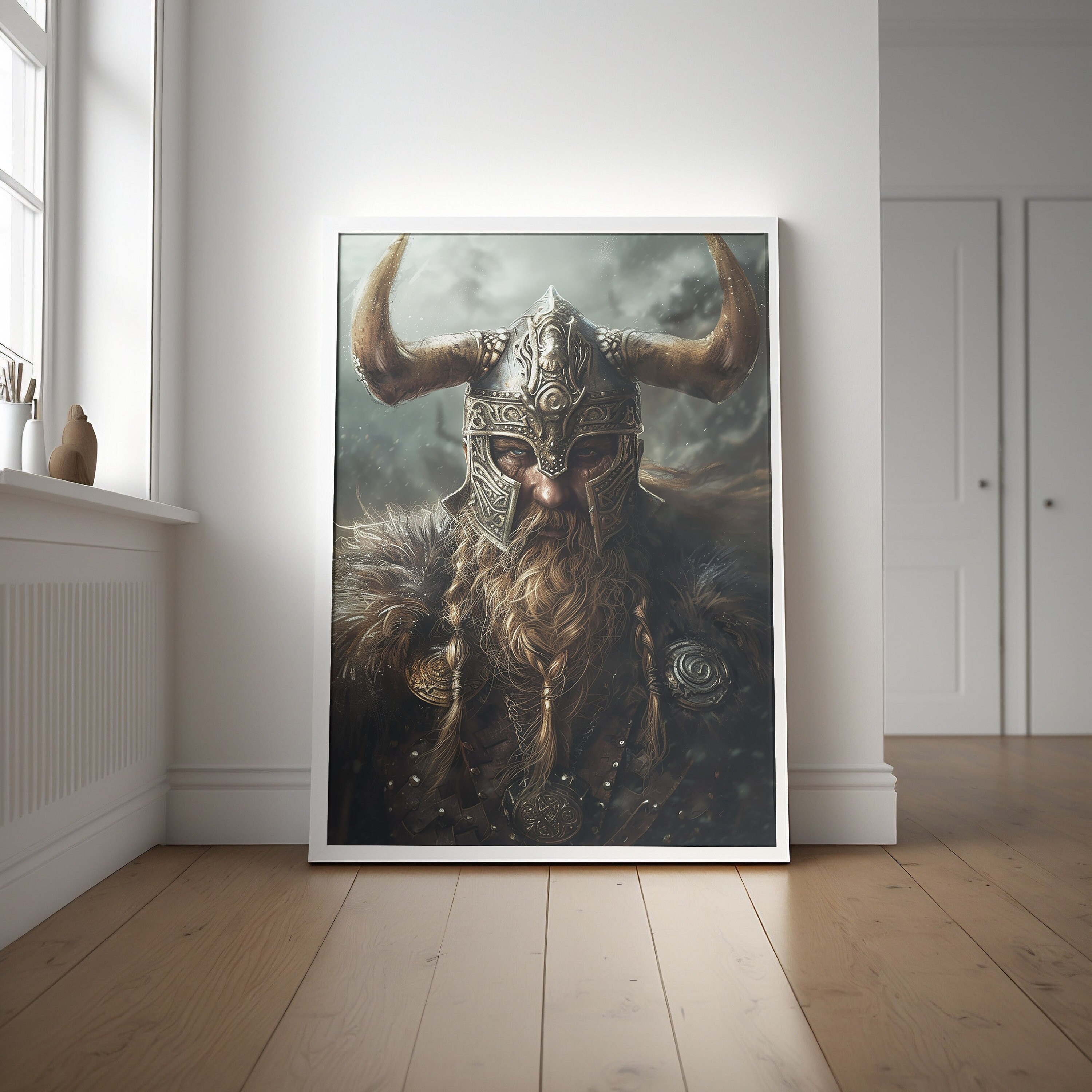 Odin's Legacy: Vintage Viking Portrait Poster | Rustic Norse Warrior ...