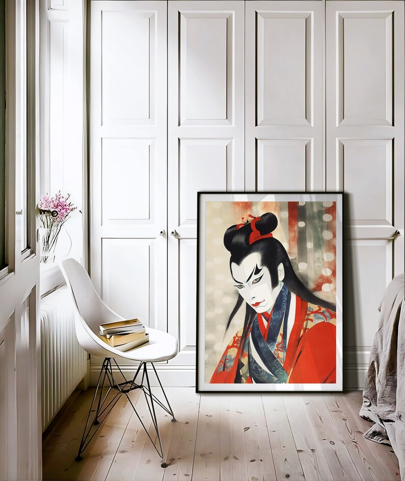 Kabuki Actor Poster | Authentic Japanese Decor | Wall Art Decor ...