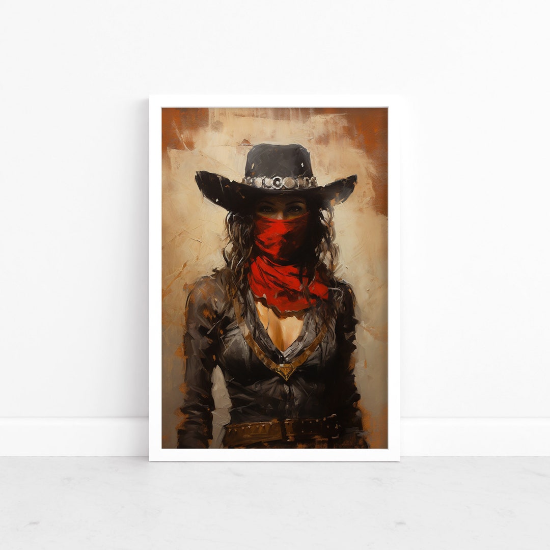 Cowgirl Radiance: Portrait Poster Stetson-adorned Western Beauty ...