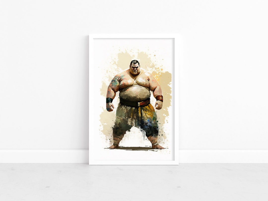 Powerful Sumo Wrestler Poster | Japanese Decor | Wall Art Decor ...