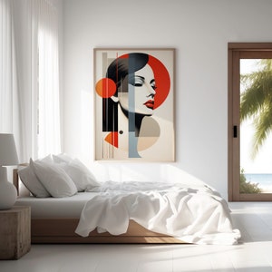 Abstract Femme: Woman in Bauhaus Style Poster | Contemporary Art Print ...