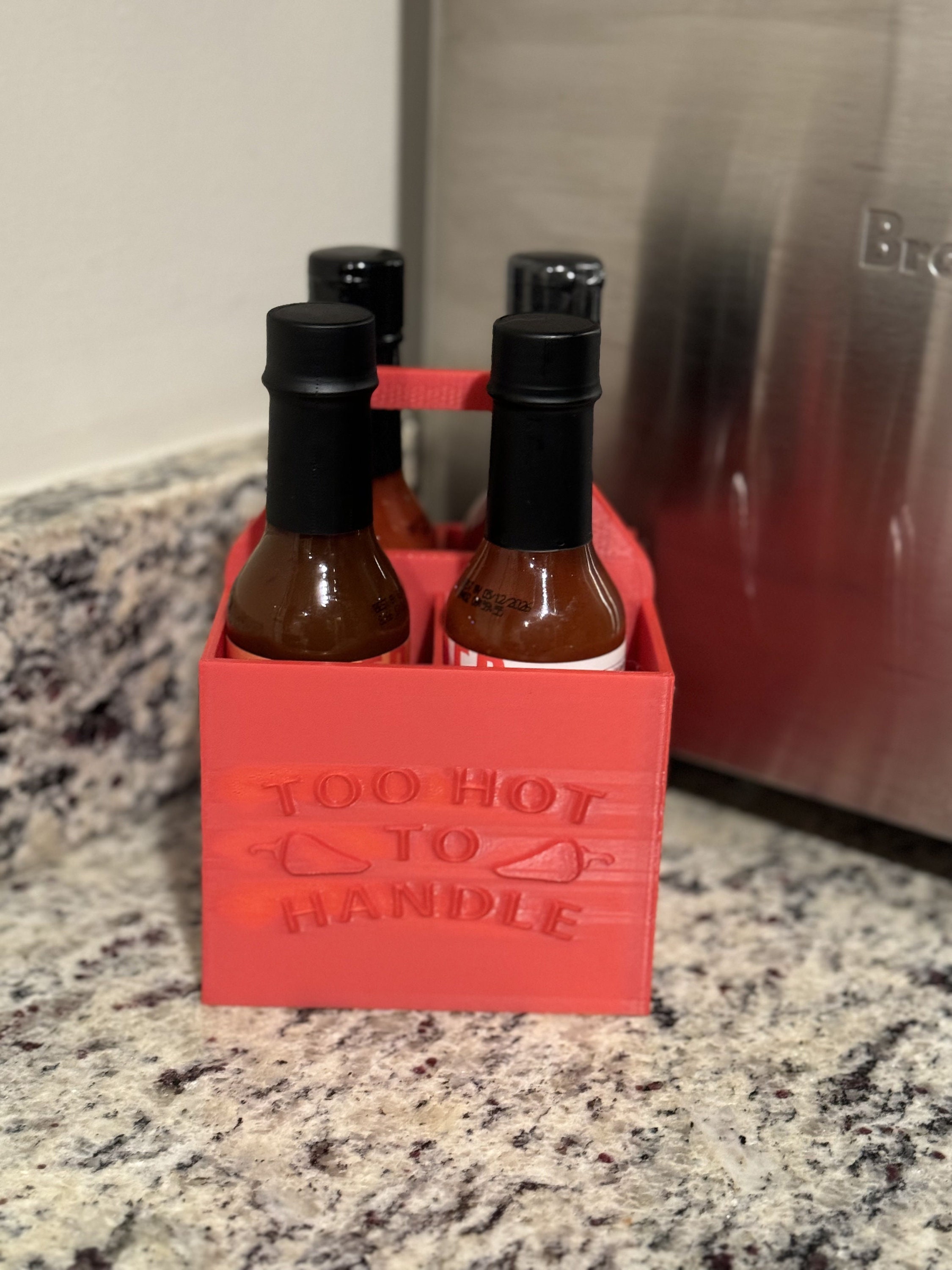 3D Printed 4-PACK Hot Sauce Bottle Holder - Etsy