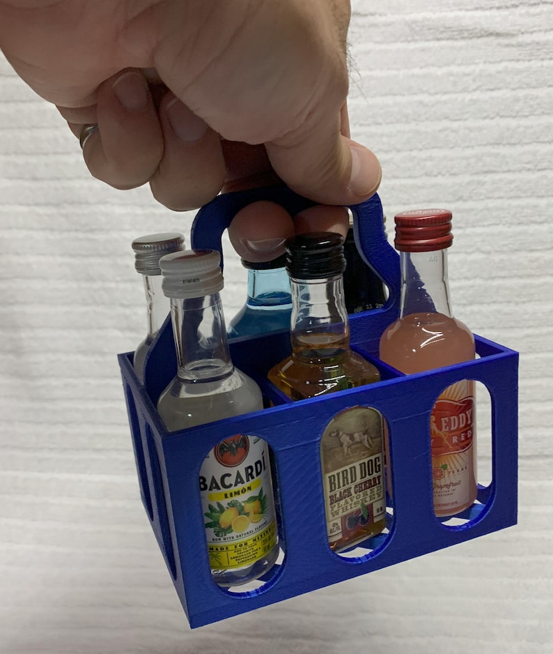 SALE Qty 3 Mystery 3D Printed 6-PACK Mini Liquor Bottle Holder - Etsy