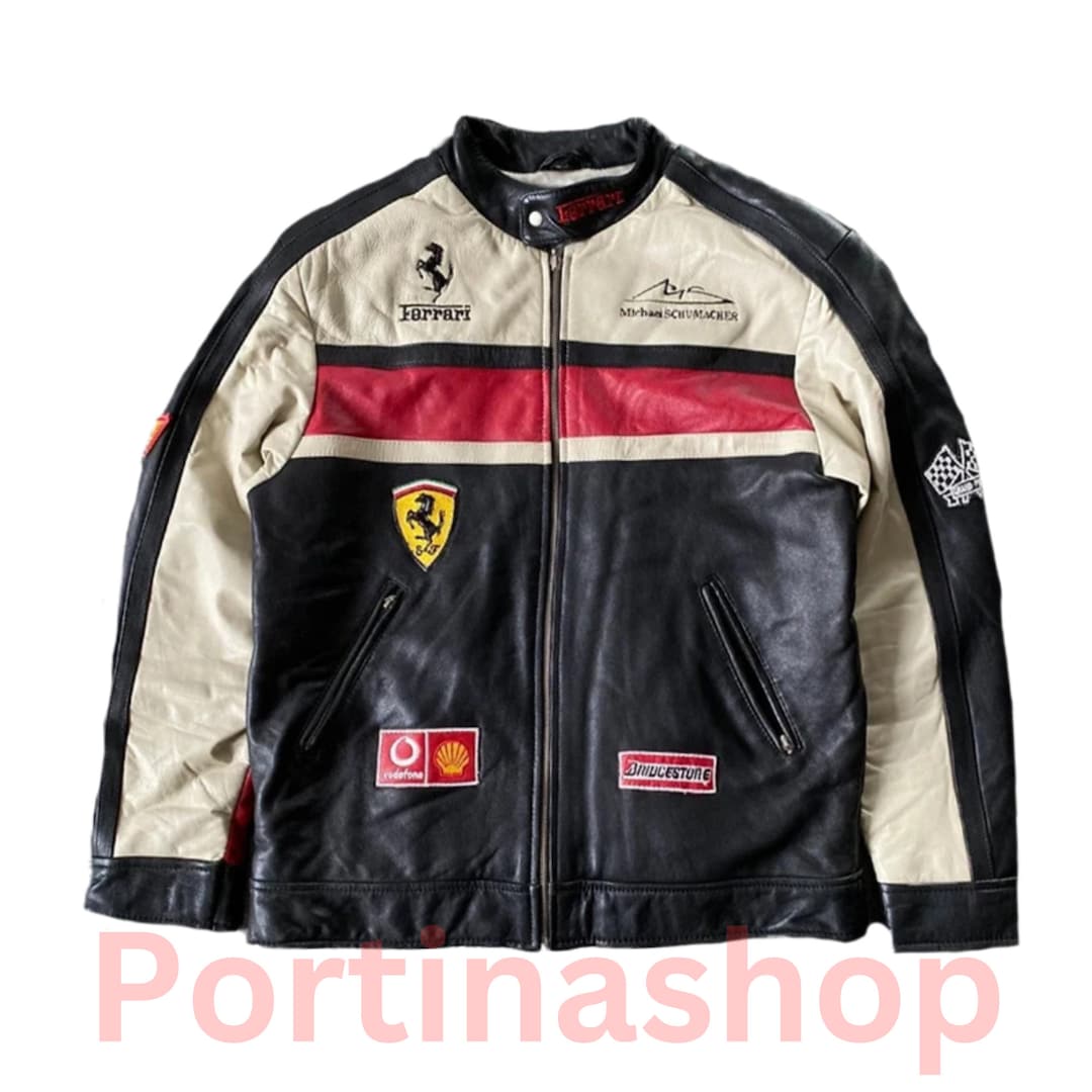 Ferrari Leather Jacket for Men's Motorbike Jacket Racer - Etsy