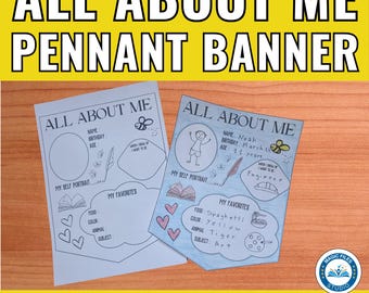 All About Me Banner First Day of School Printable Back to School ...