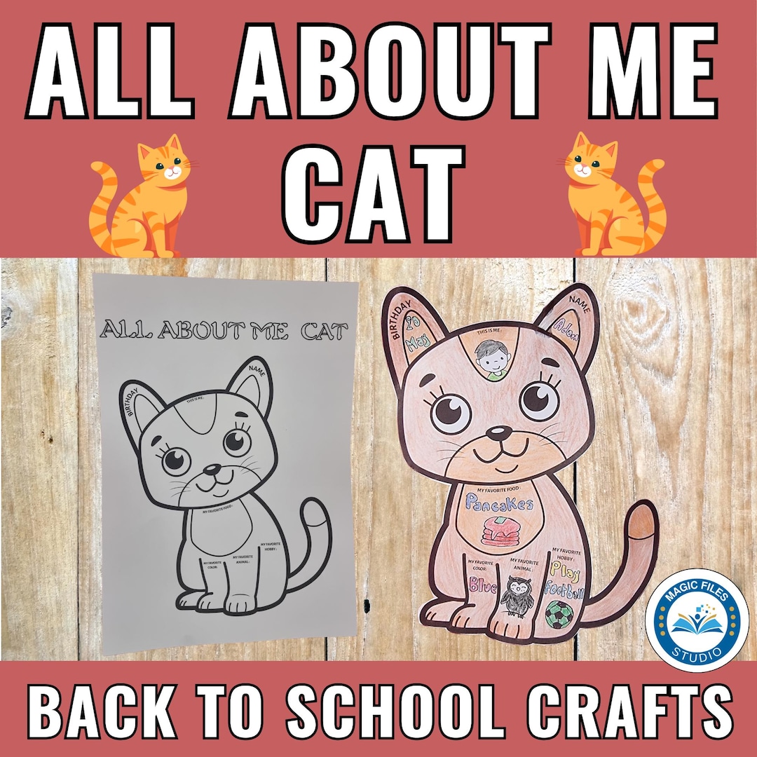 All About Me Printable Cat Coloring Page, All About Me Back to School ...