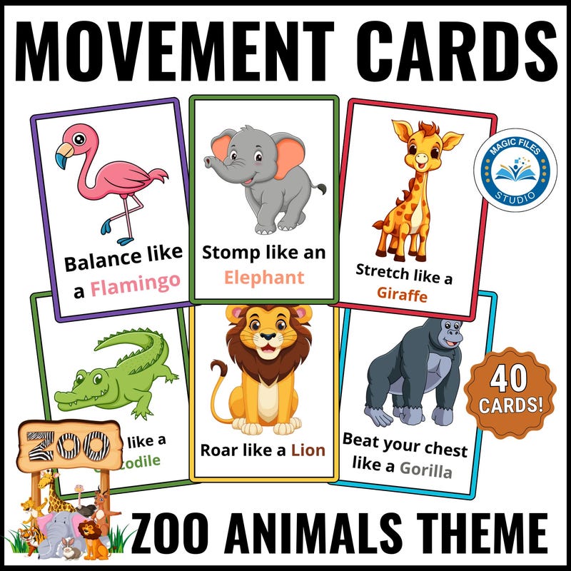 Animals Action Activity - Etsy